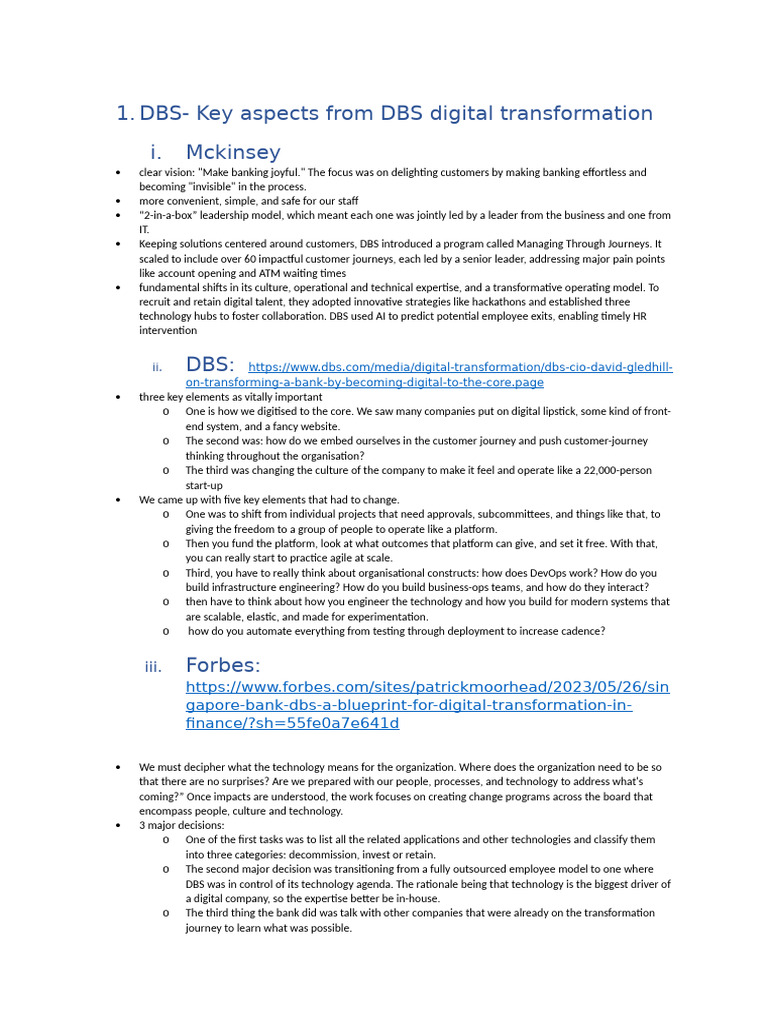 DBS | PDF | Customer Experience | Business