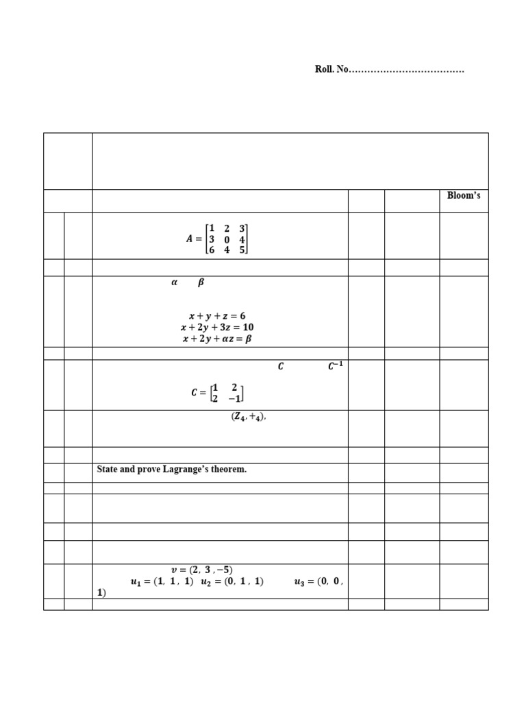 Previous Year Dec 2022 Exam 250100 | PDF | Linear Map | Vector Space