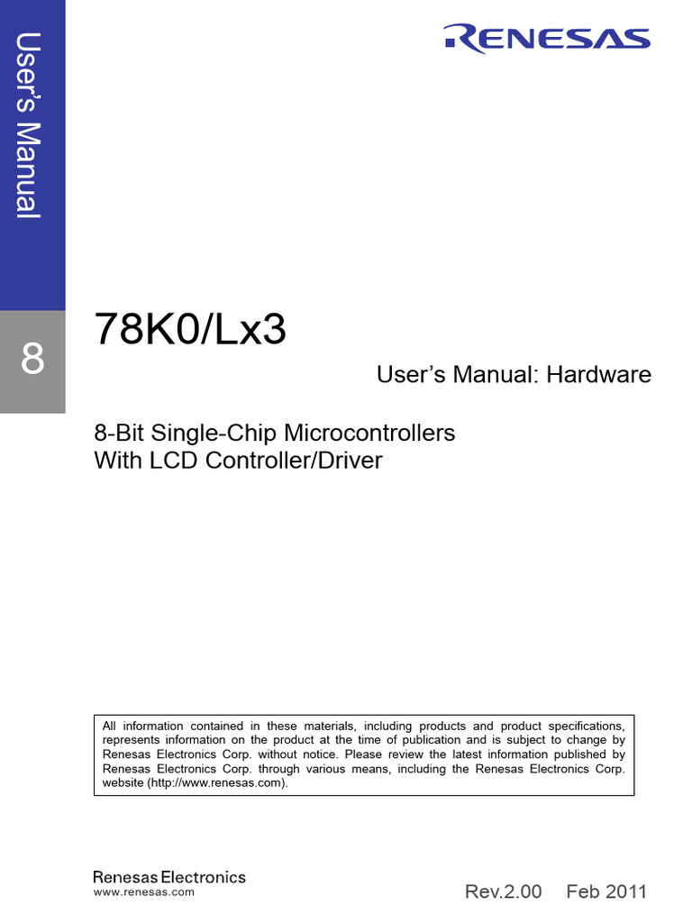 User's Manual: Hardware 8-Bit Single-Chip Microcontrollers With LCD Controller/Driver | PDF ...