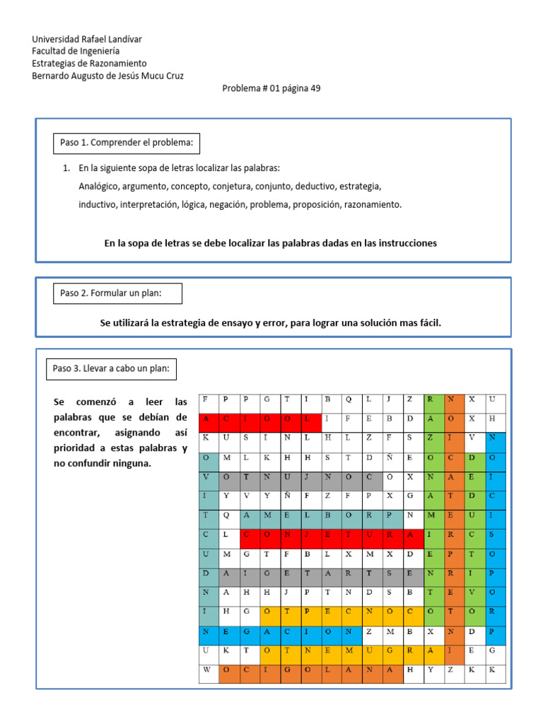 Ejercicio 4 Con Los Pasos de Polya Bernardo Mucu | PDF | Lógica