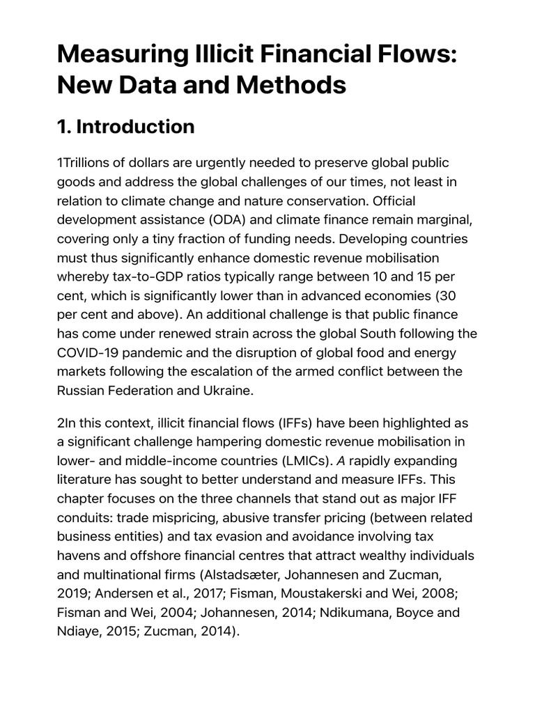 Measuring Illicit Financial Flows - New Data and Methods | PDF | Taxes ...