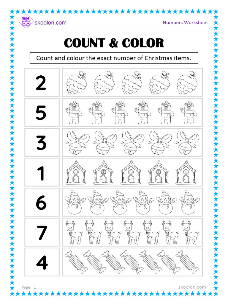 KG Maths Count and Color 590 | PDF