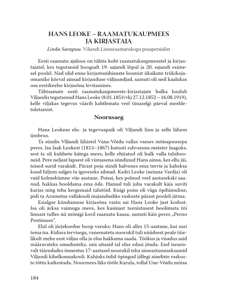 sarapuu | PDF
