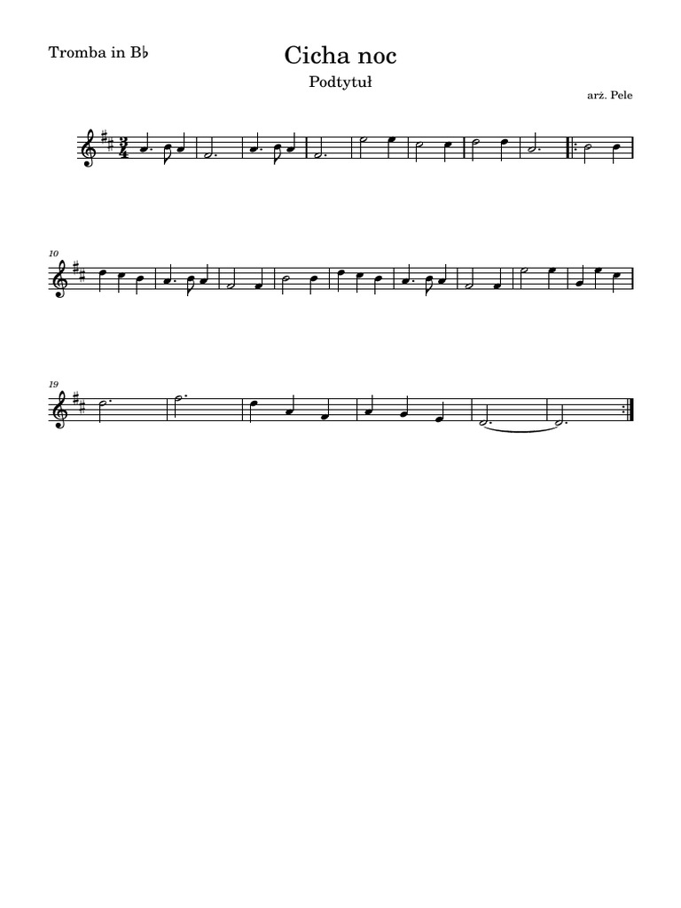 Cicha Noc Tenor | PDF