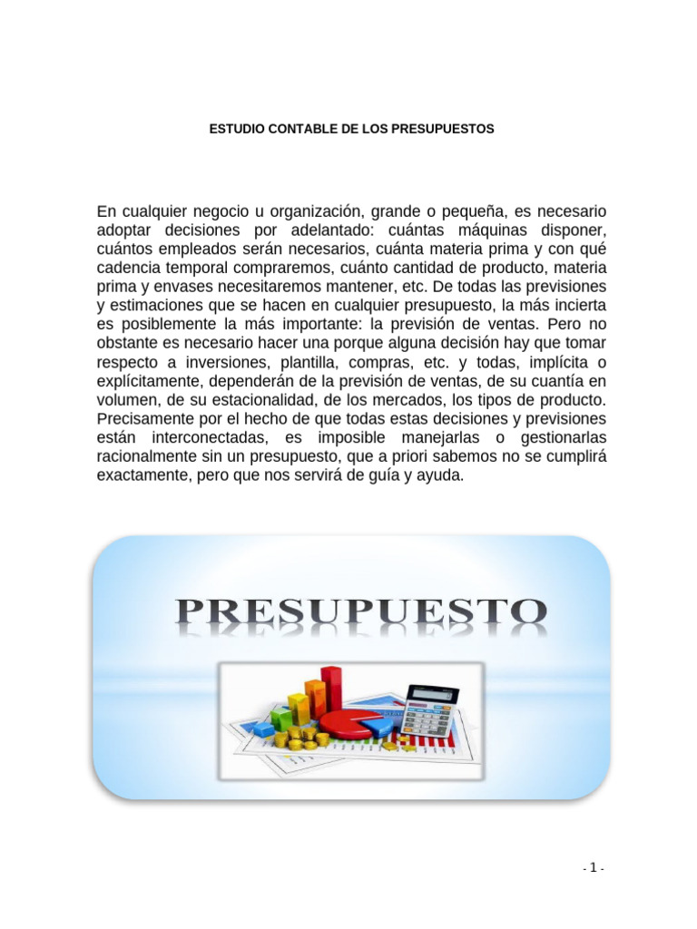 Estudio Contable de Los Presupuestos | PDF | Presupuesto | Business