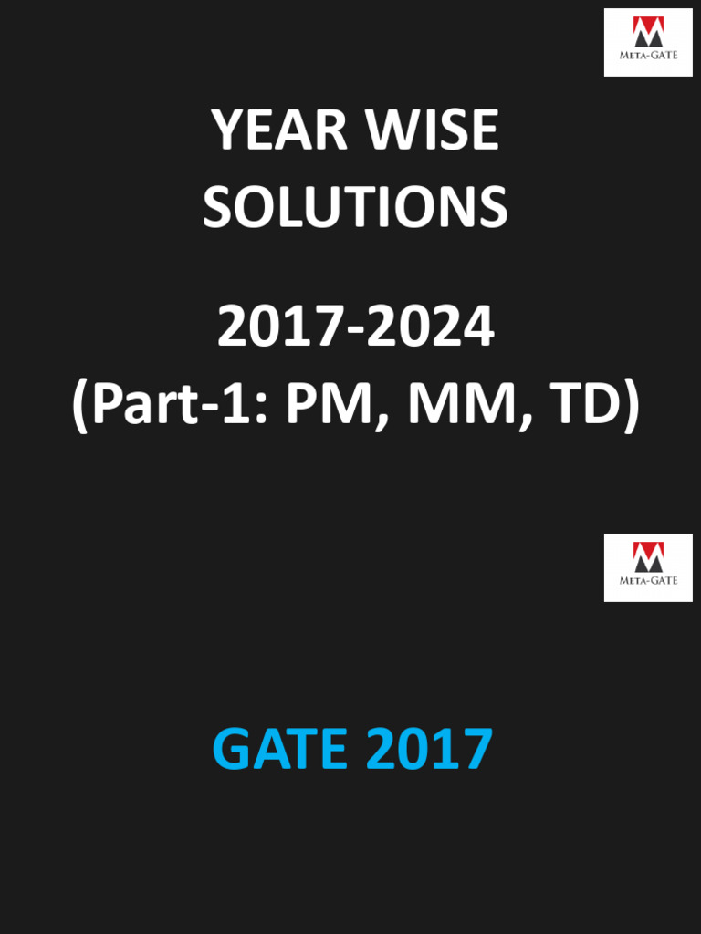 GATE Topic Wise Weightage 2017-2024 | PDF | Metallurgy | Materials Science