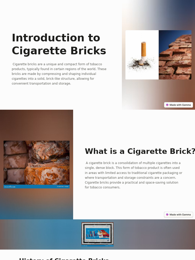 Introduction To Cigarette Bricks | PDF | Cigarette | Tobacco Smoking