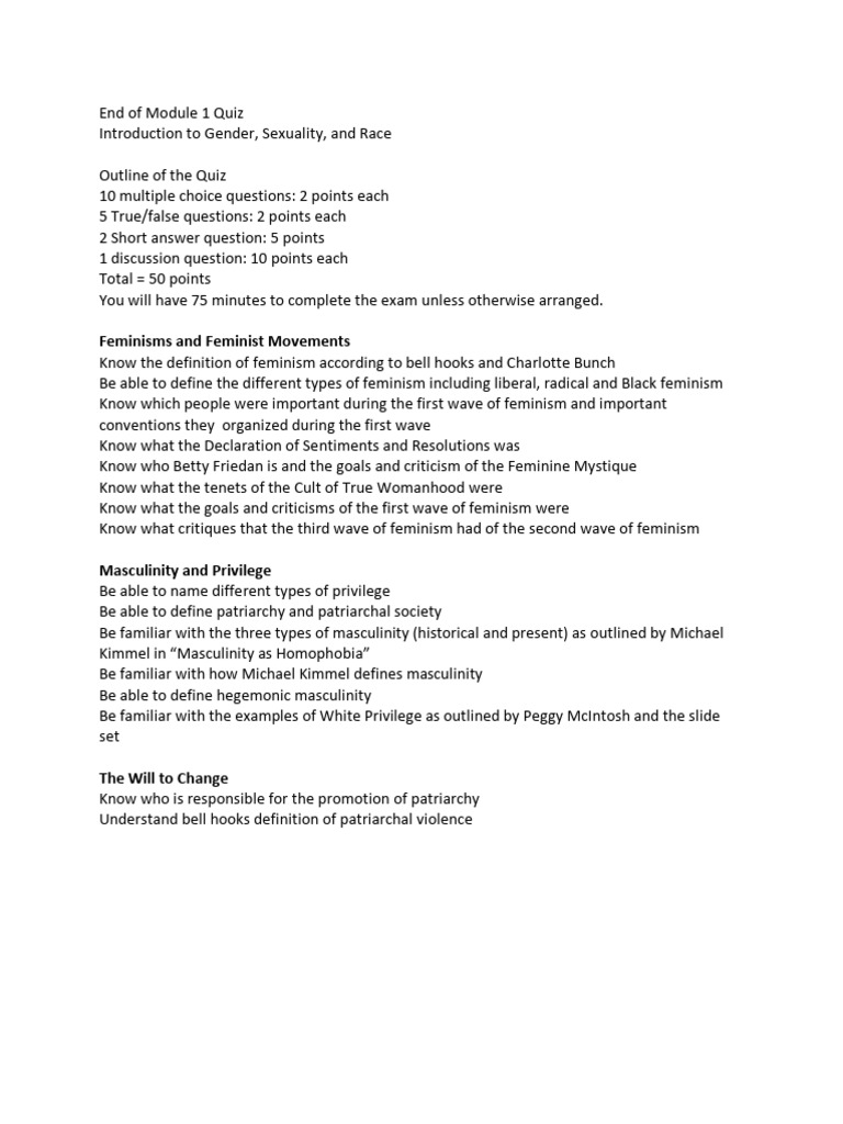 End of Module 1 Quiz Study Guide | PDF