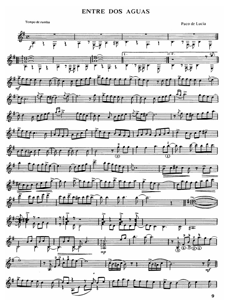 Entre Dos Aguas - Paco de Lucia | PDF