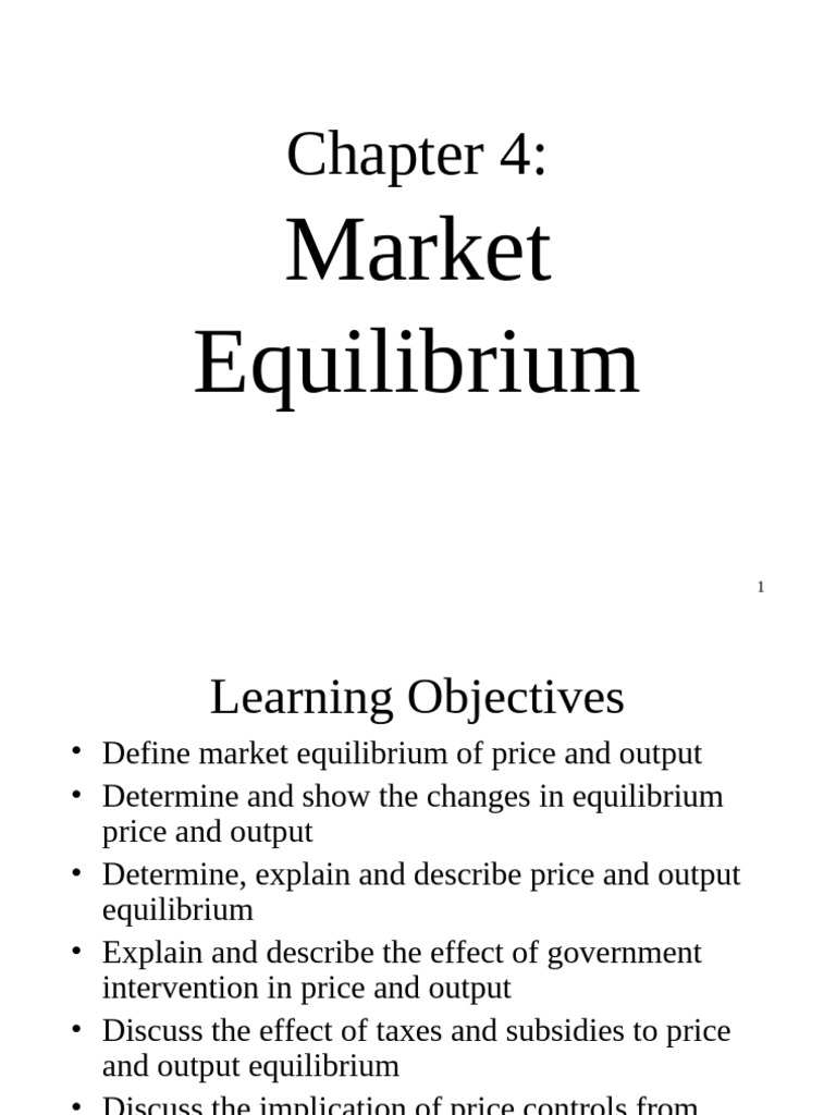 Chapter 4 Market Equilibrium | PDF | Economic Equilibrium | Supply And ...