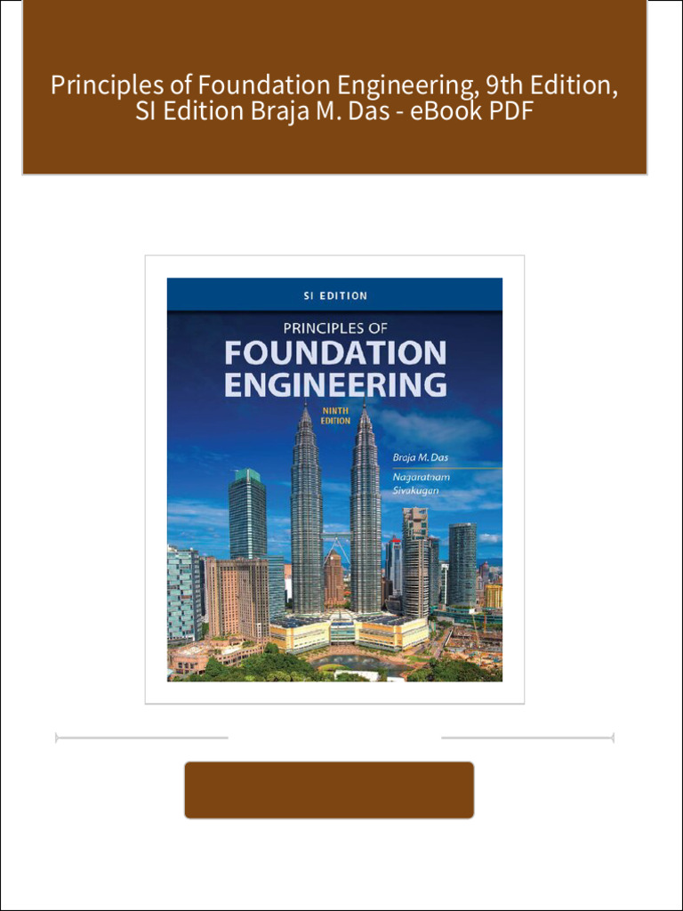 Principles of Foundation Engineering, 9Th Edition, Si Edition Braja M. Das - Ebook PDF | PDF ...