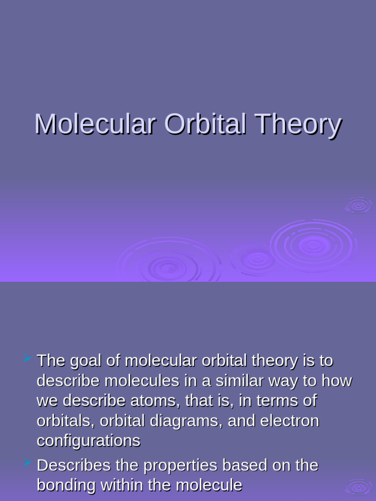 Molecular Orbital Theory Explained | PDF | Molecular Orbital | Chemical ...