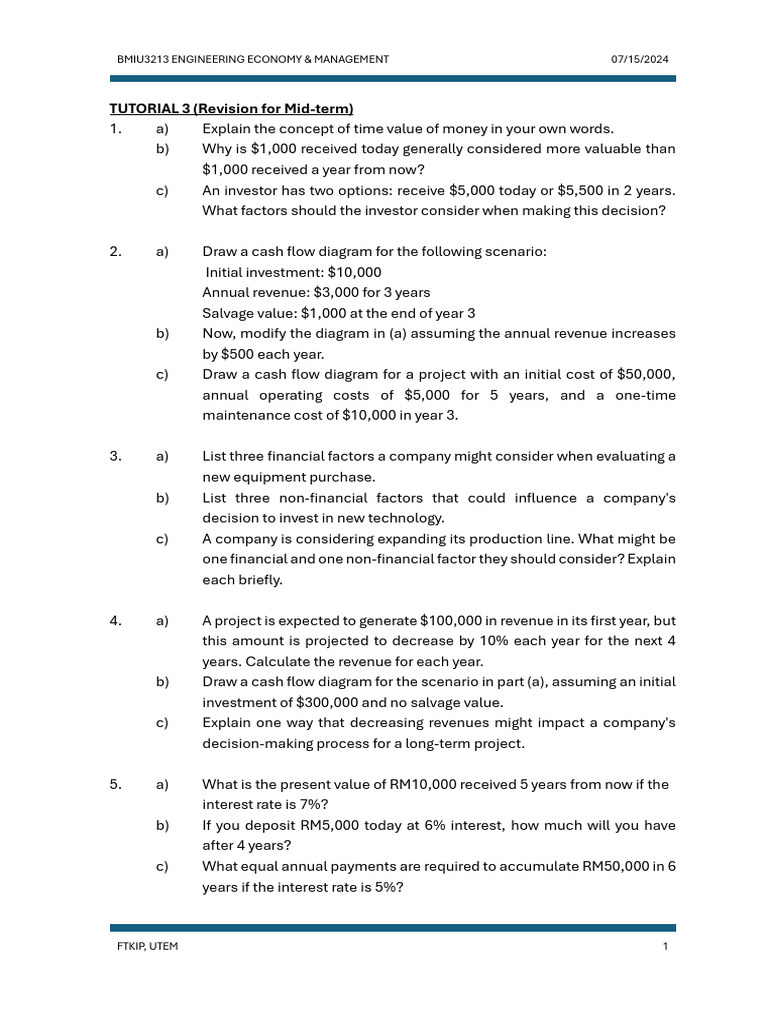 Tutorial3 s3 2023-2024 | PDF | Interest | Interest Rates