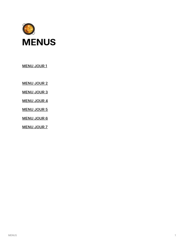 Menus | PDF
