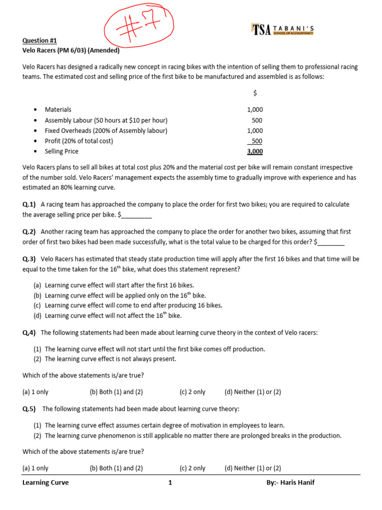 7)_ Learning Curve | PDF | Cost | Prices