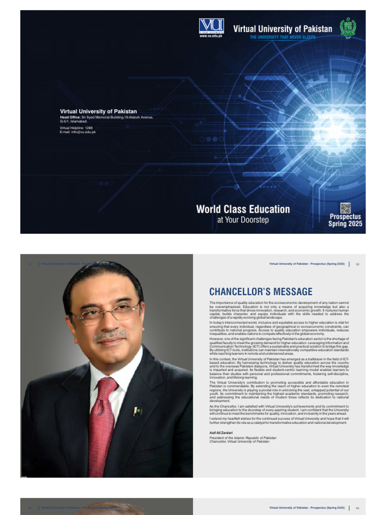 VU Prospectus Spring 2025 | PDF | Bachelor Of Science | Academic Degree