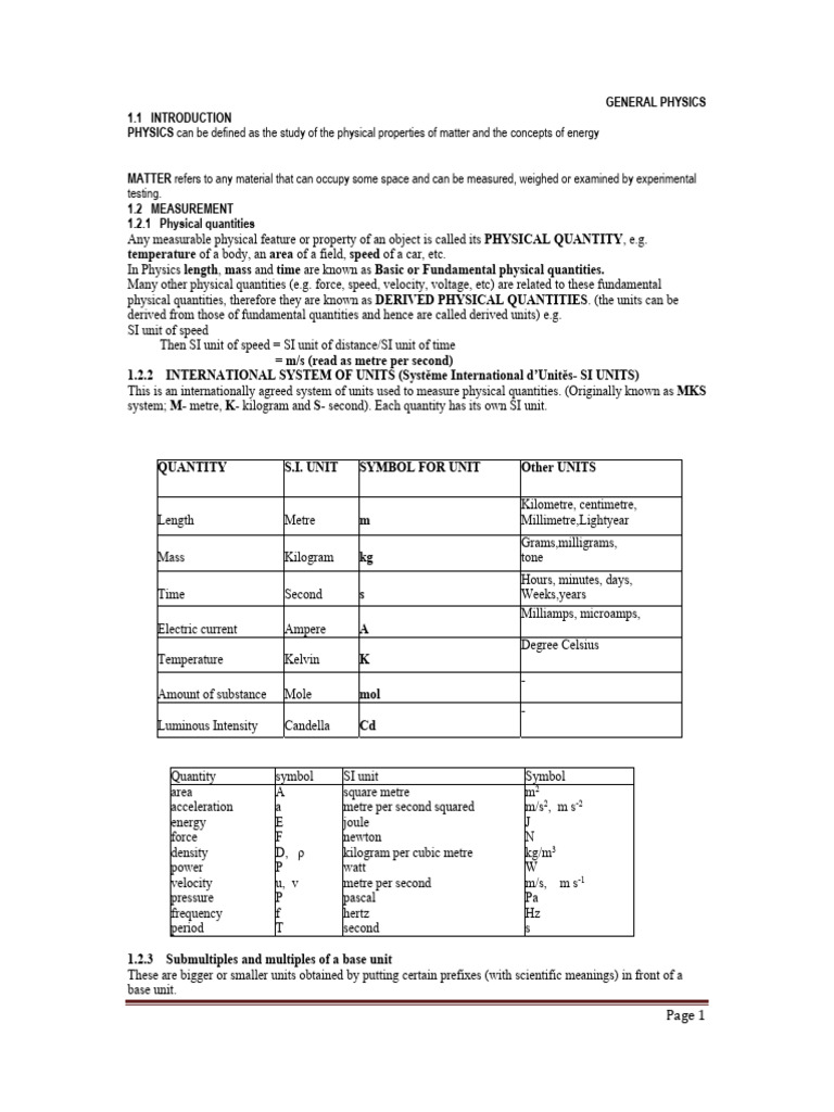 General Physics | PDF | International System Of Units | Pendulum