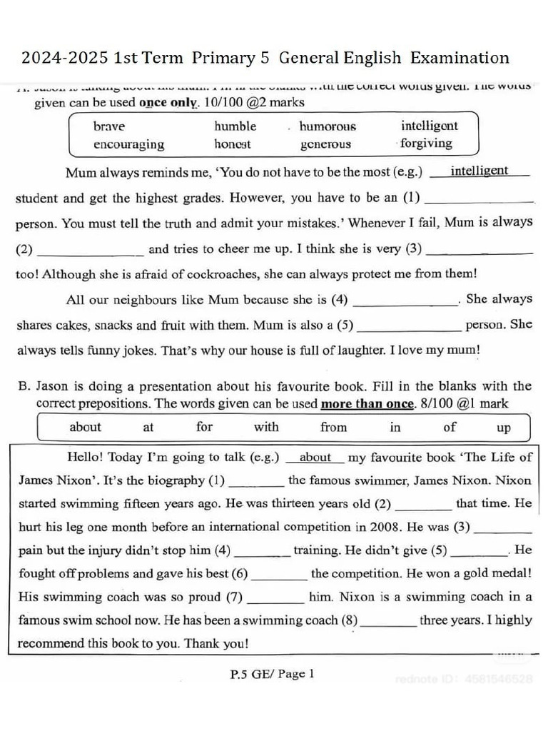 24-25 1st term exam | PDF