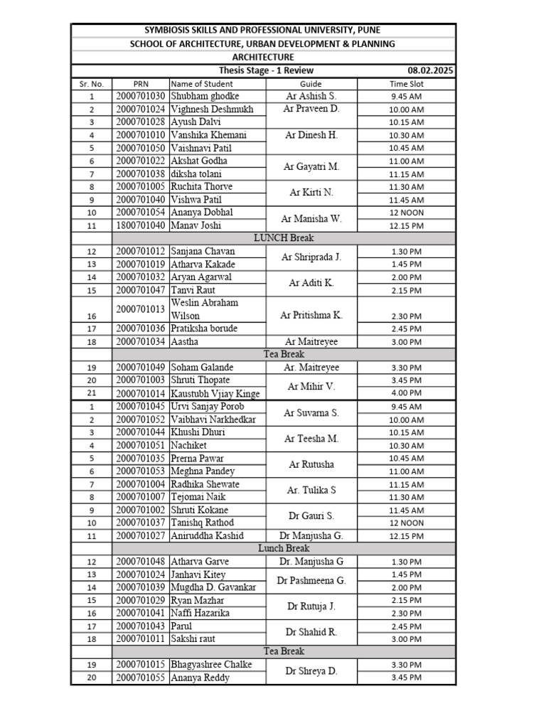 Time Schedule | PDF