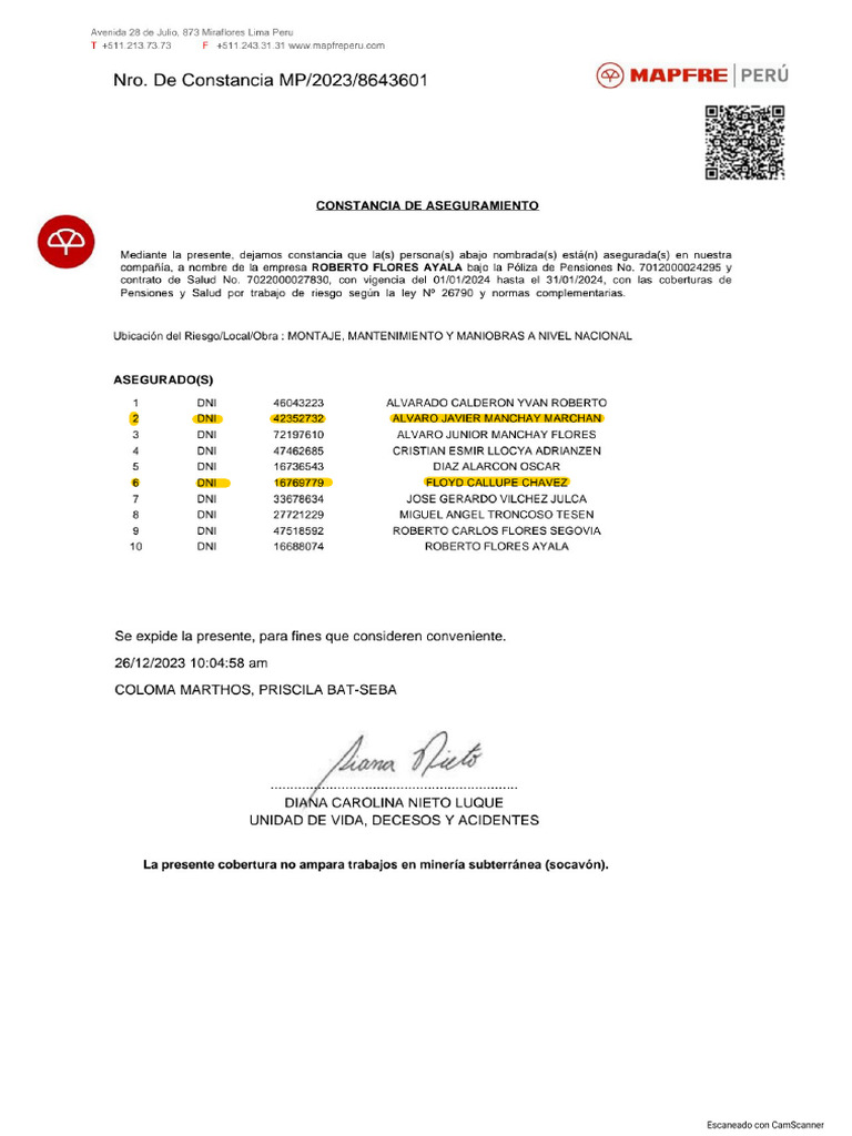 SCTR SALUD 2024 | PDF