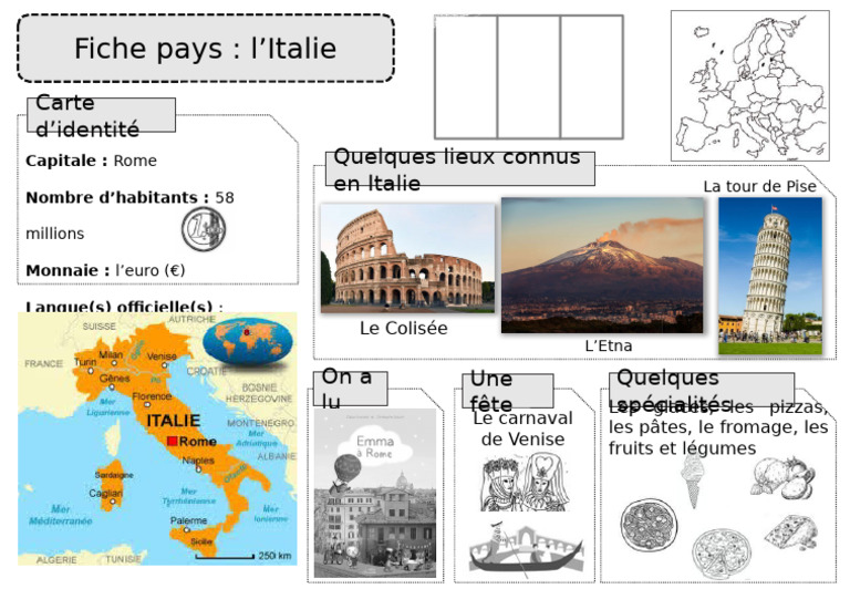 Fiche pays : L'Italie en un coup d'œil | PDF