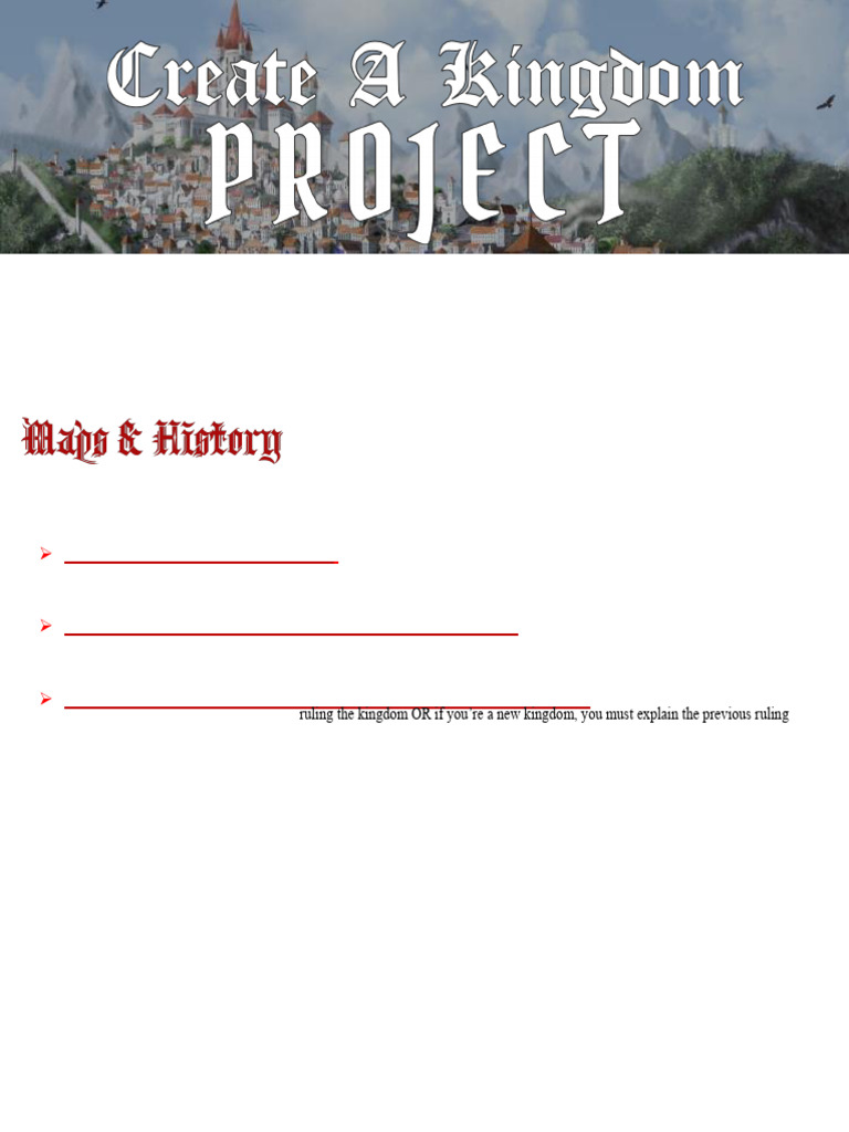 Create A Kingdom Project | PDF | Castle | Heraldry