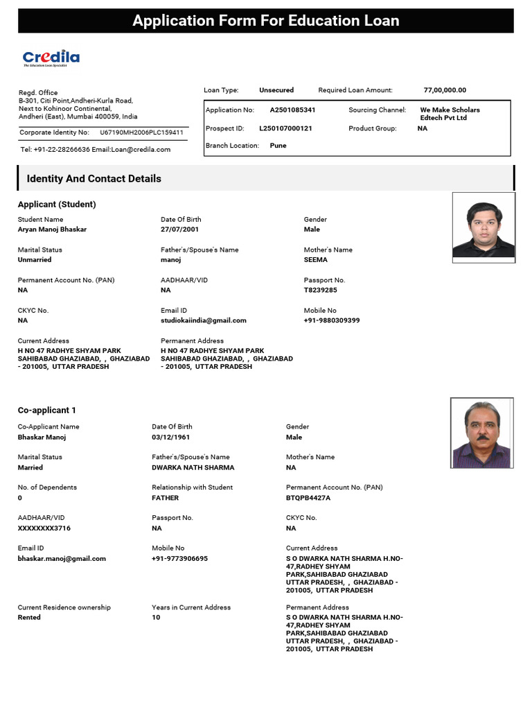 Loan_Application_Form | PDF | Loans | Credit Bureau