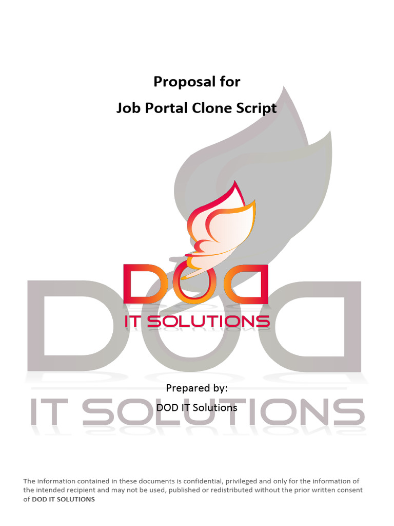 Proposal For Job Portal Clone - DOD | PDF | Web Design | Enterprise ...