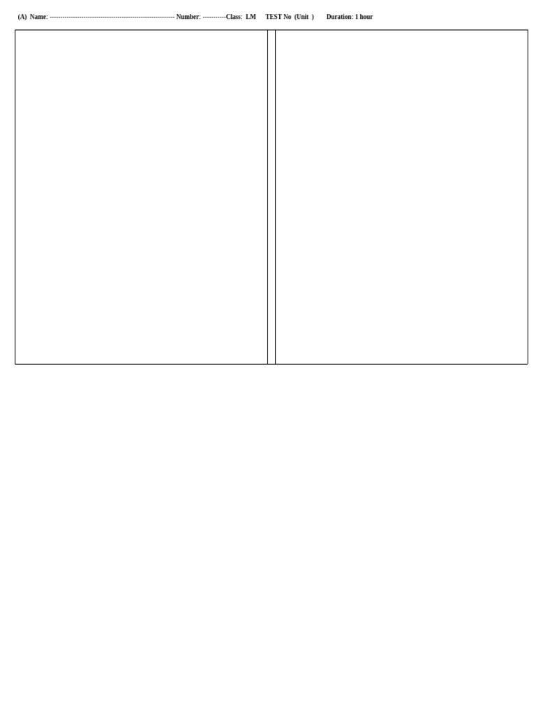 Blank Sheet For LM Tests | PDF
