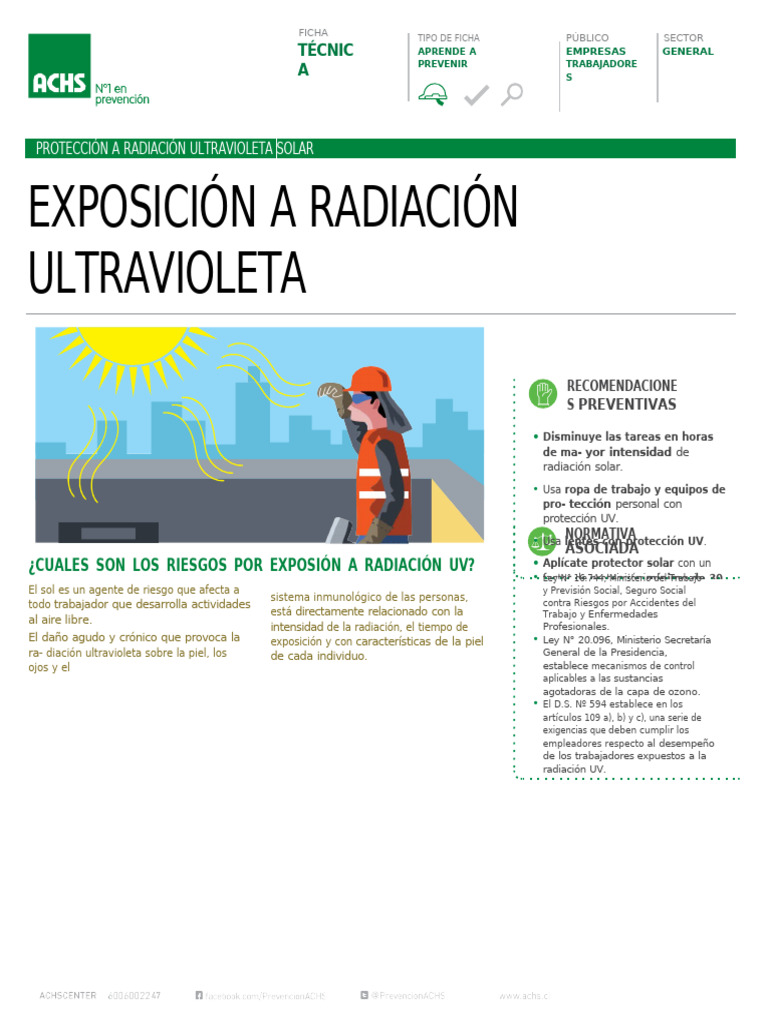 Exposicion A Radiacion Ultravioleta | PDF | Radiación | Ultravioleta