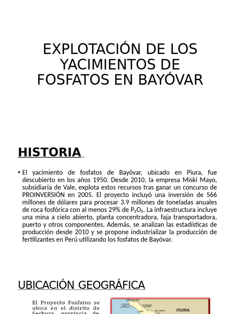 Explotación de Los Yacimientos de Fosfatos en Bayóvar | PDF | Minería
