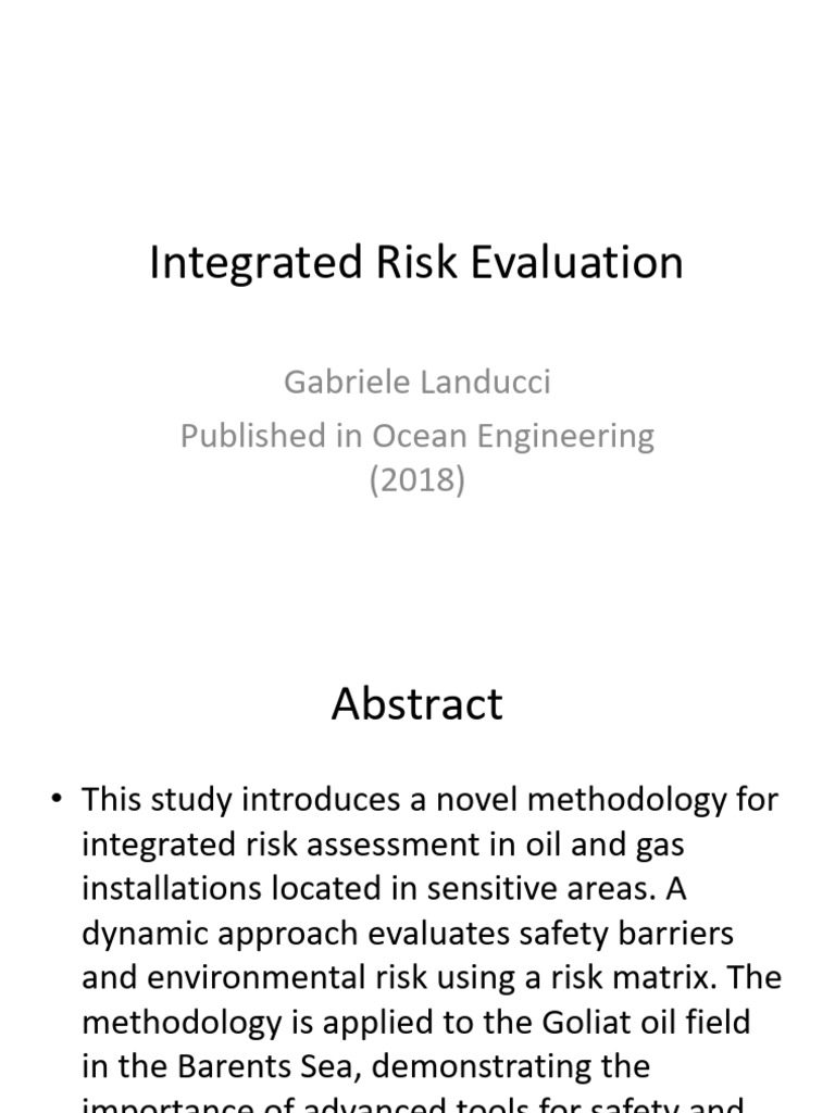 Integrated Risk Assessment Presentation5 | PDF