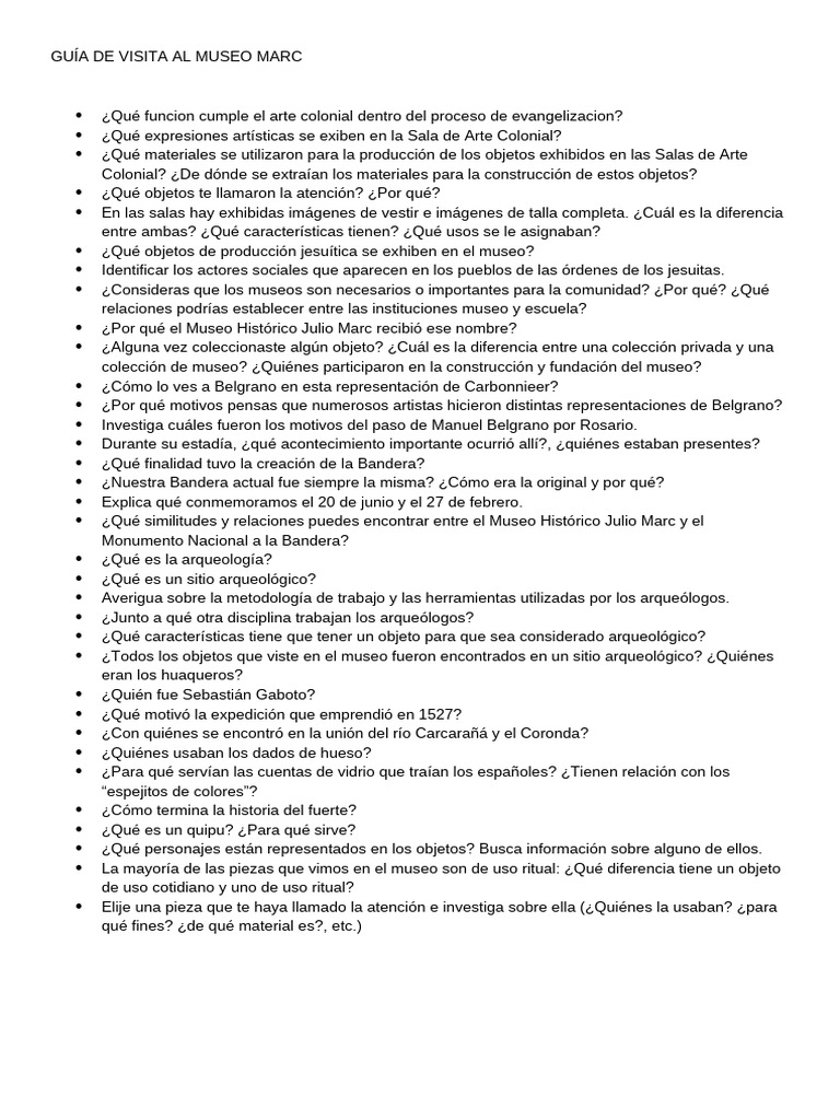 Guía Completa del Museo MARC | PDF | Museo | Educación en artes liberales