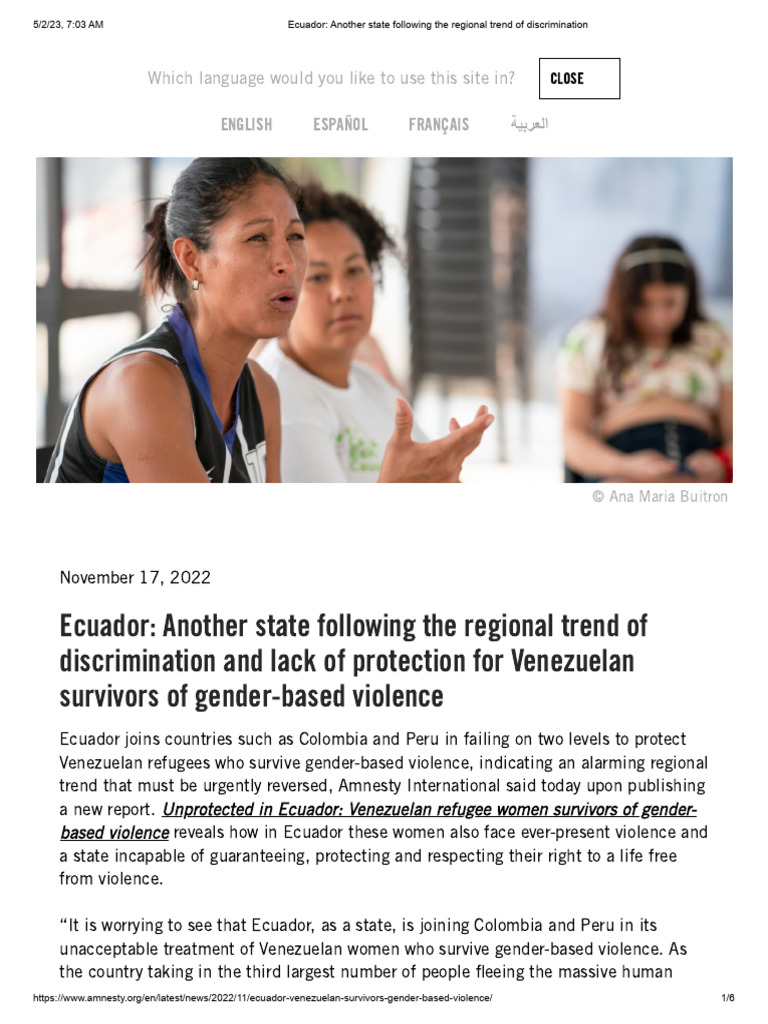 Ecuador - Another State Following The Regional Trend of Discrimination ...