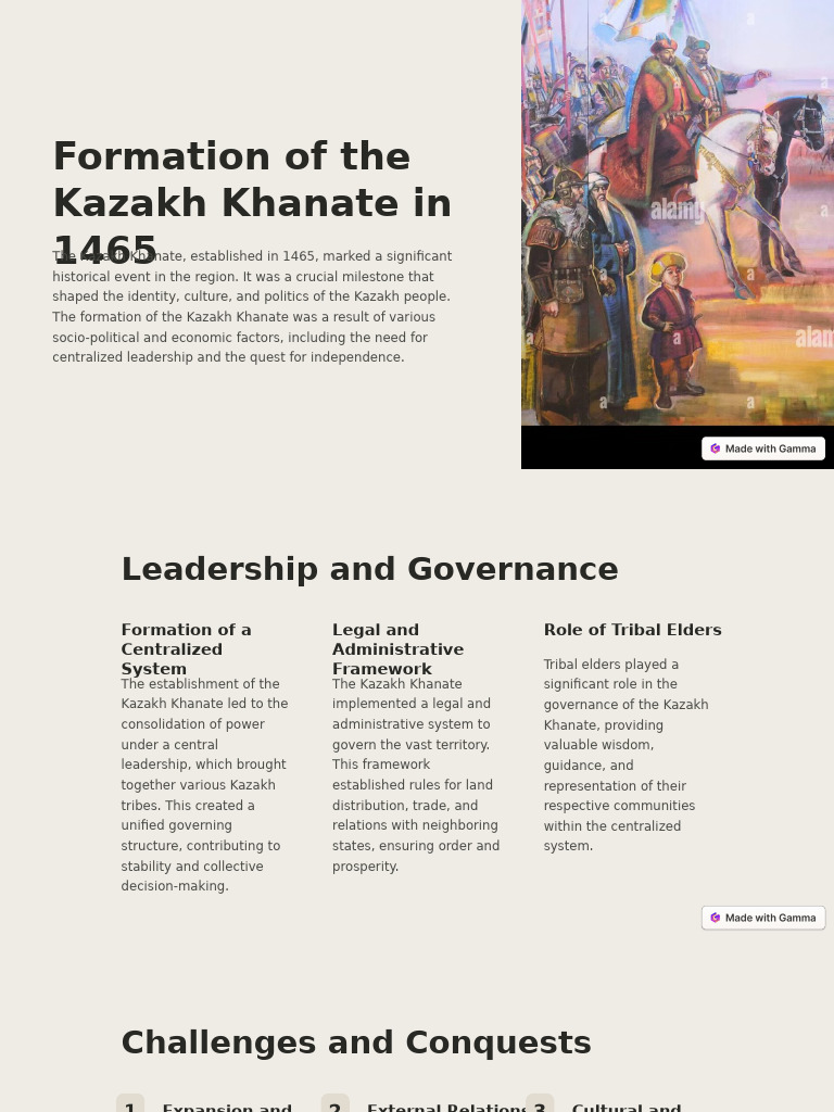 Formation-of-the-Kazakh-Khanate-in-1465 | PDF | Tribe | Governance