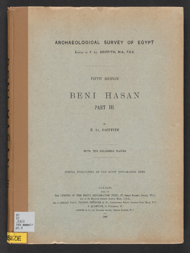 Beni Hassan III (Francis Llewellyn Griffith) | PDF