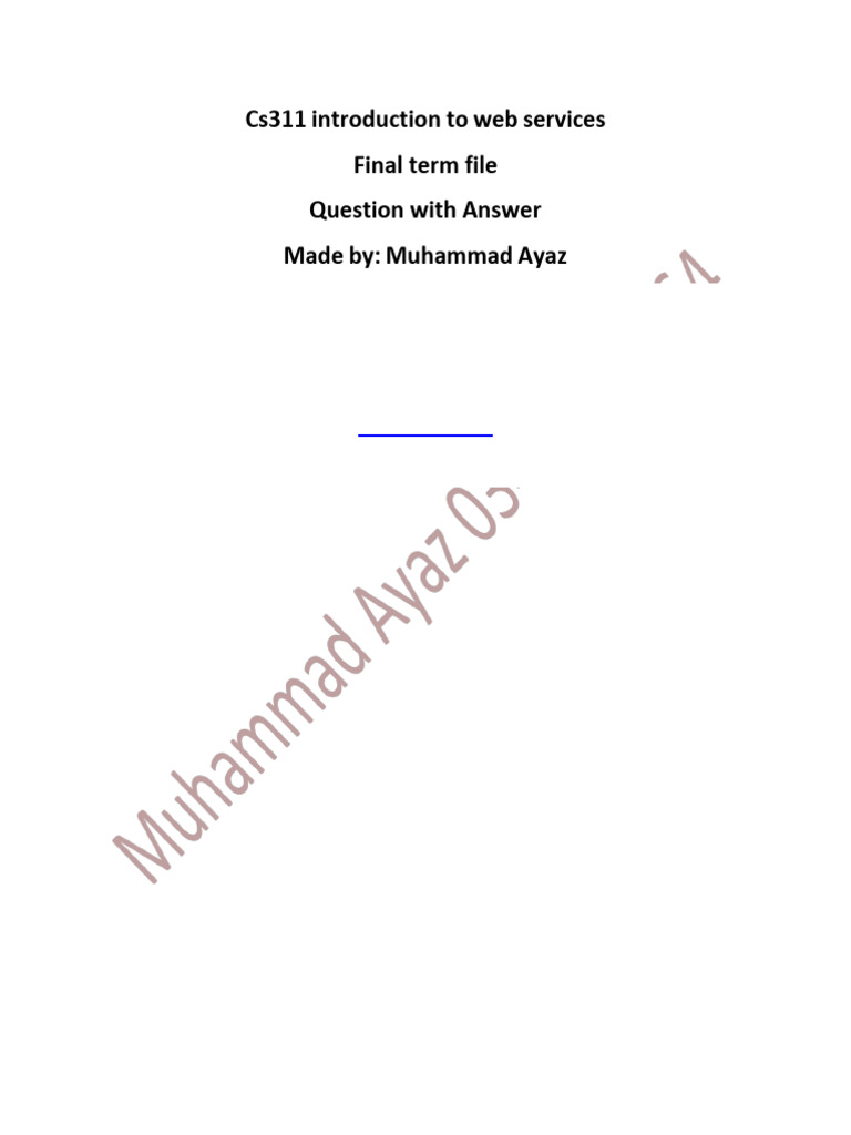 Cs311 Final Term Subjective Made by Muhammad Ayaz 1 | PDF | Web Service | Soap