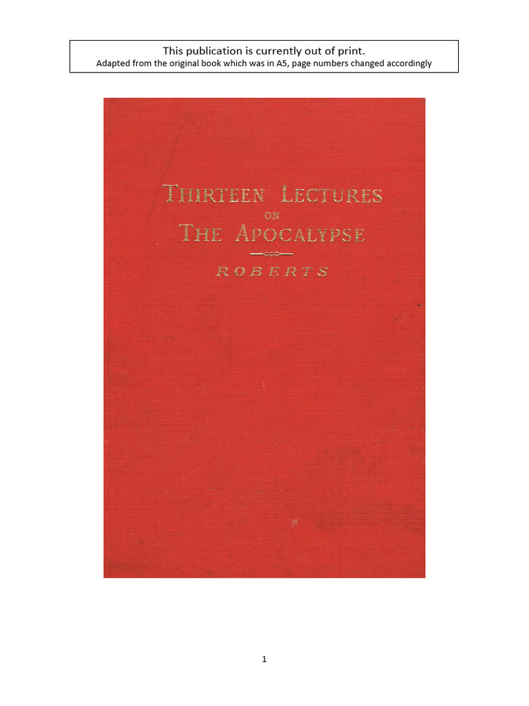 Thirteen Lectures On The Apocalypse | PDF | Book Of Revelation | The Beast (Revelation)