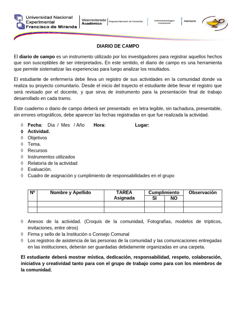 DIARIO DE CAMPO | PDF