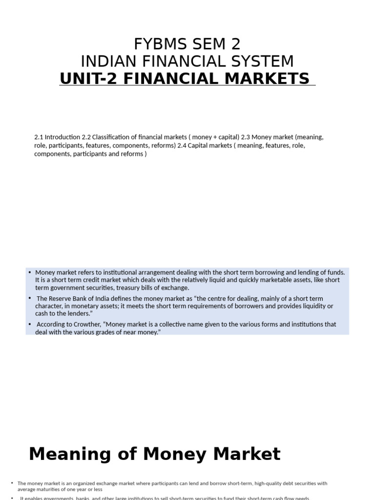 Chapter 2 - Fybms - Sem2 - IFS | PDF | Money Market | Securities (Finance)