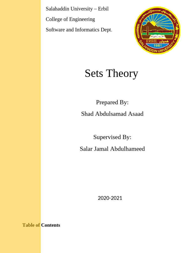 Sets Theory | PDF | Set (Mathematics) | Mathematics