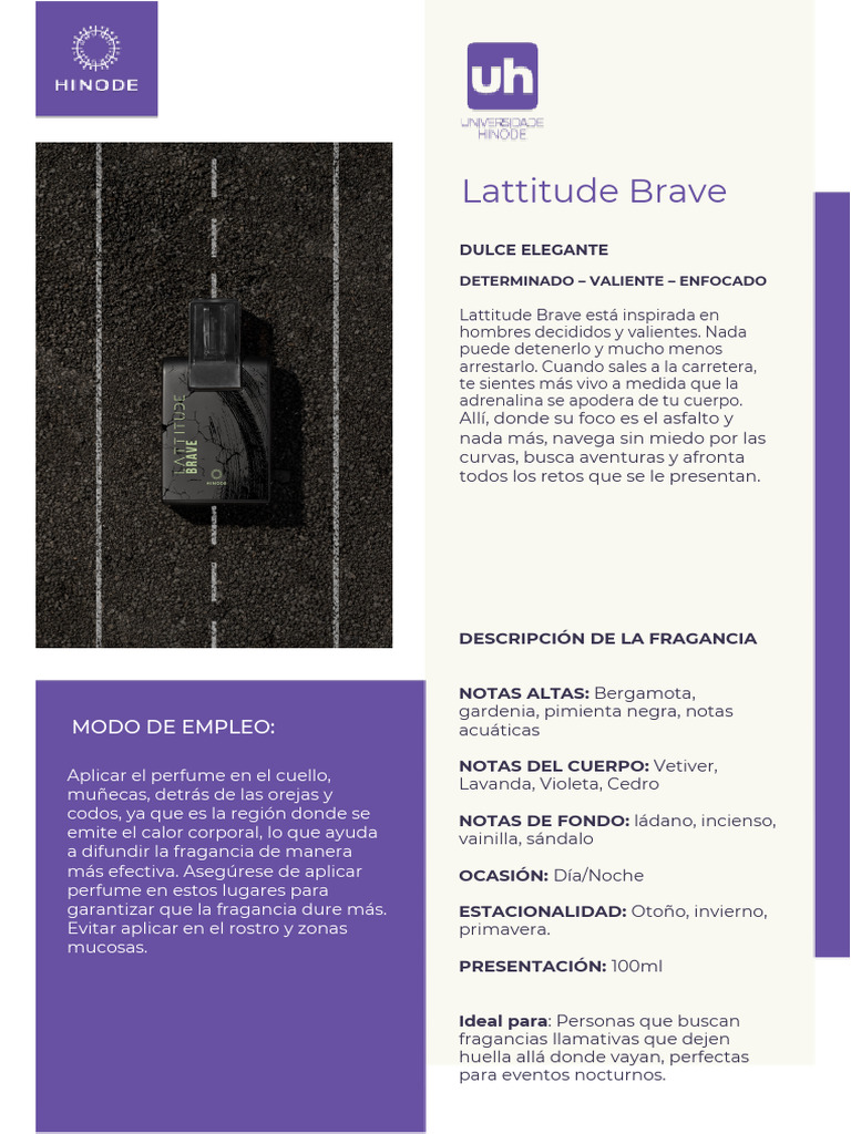 Lattitude Brave: Perfume Valiente y Elegante | PDF | Perfume | Perfumería