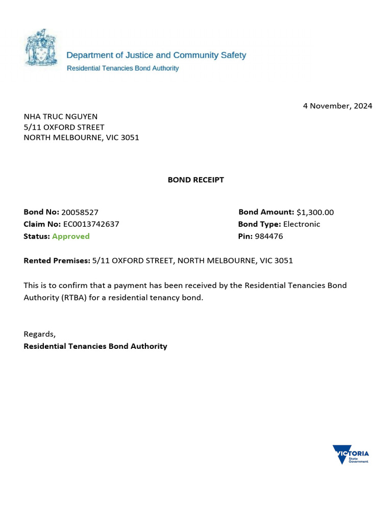 7464778854 Bond Receipt | PDF