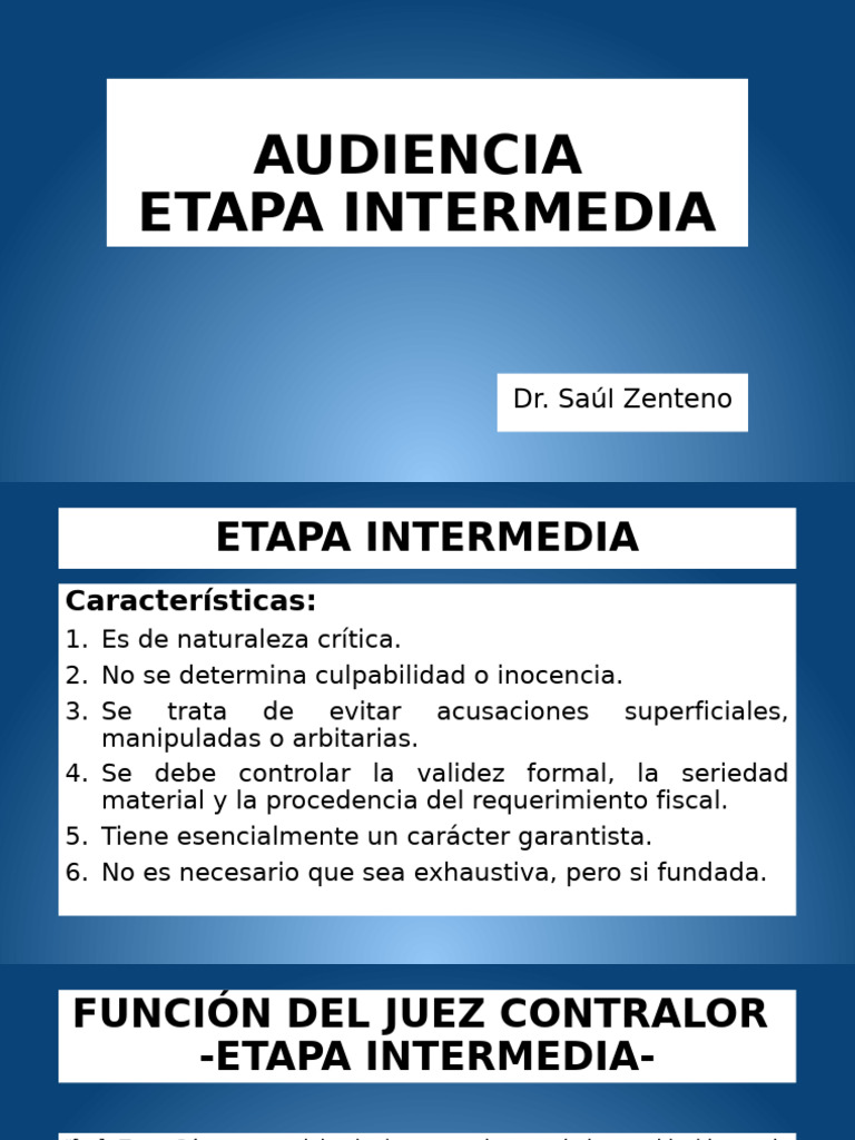 Audiencia Intermedia (Control de Acusación) | PDF | Ley procesal | Fiscal