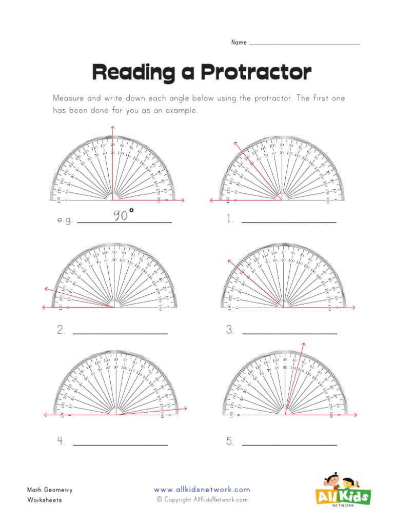 Reading Protractor Worksheet1 | PDF