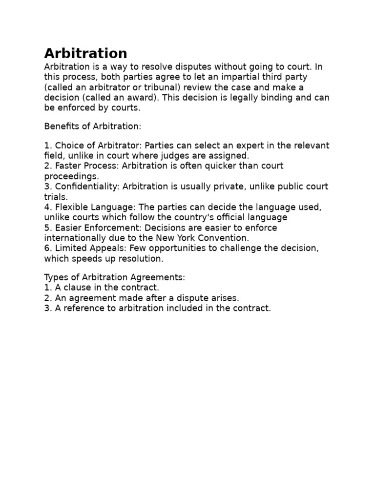 Arbitration | PDF