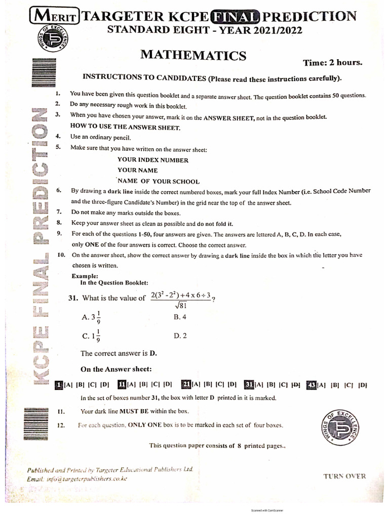 Targetre Final Maths 2021 | PDF