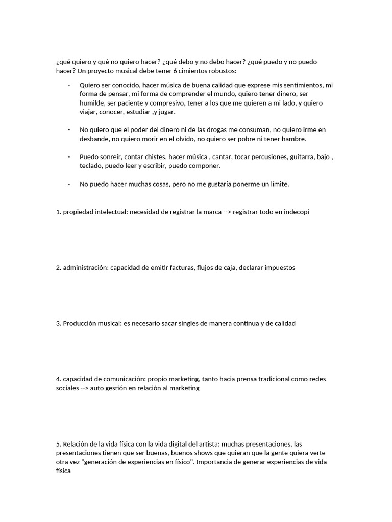 Fundamentos para un Proyecto Musical Exitoso | PDF