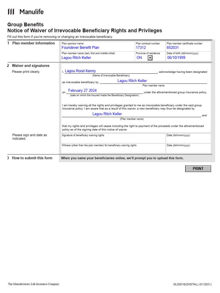 Waiver of Irrevocable Beneficiary Rights | PDF | Common Law | Private Law