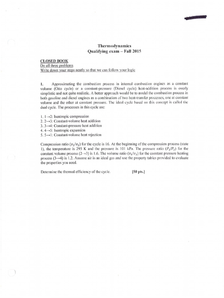 Sample Questions Thermodynamics SP 16 | PDF